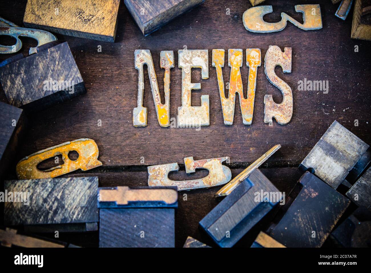 News Concept Rusty Type Stock Photo - Alamy