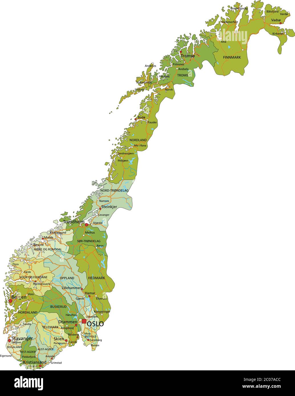 Norway political map capital oslo hi-res stock photography and images ...