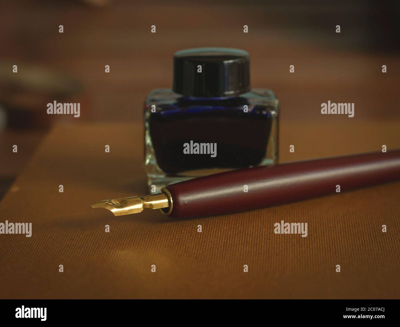 Blue pen ink bottle on hi-res stock photography and images - Alamy