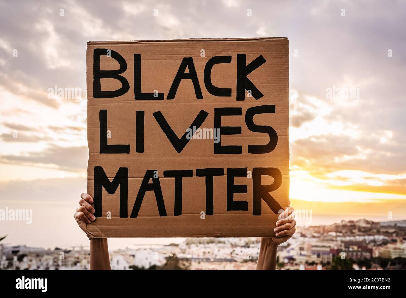Black lives matter banner - Activist movement protesting against racism ...
