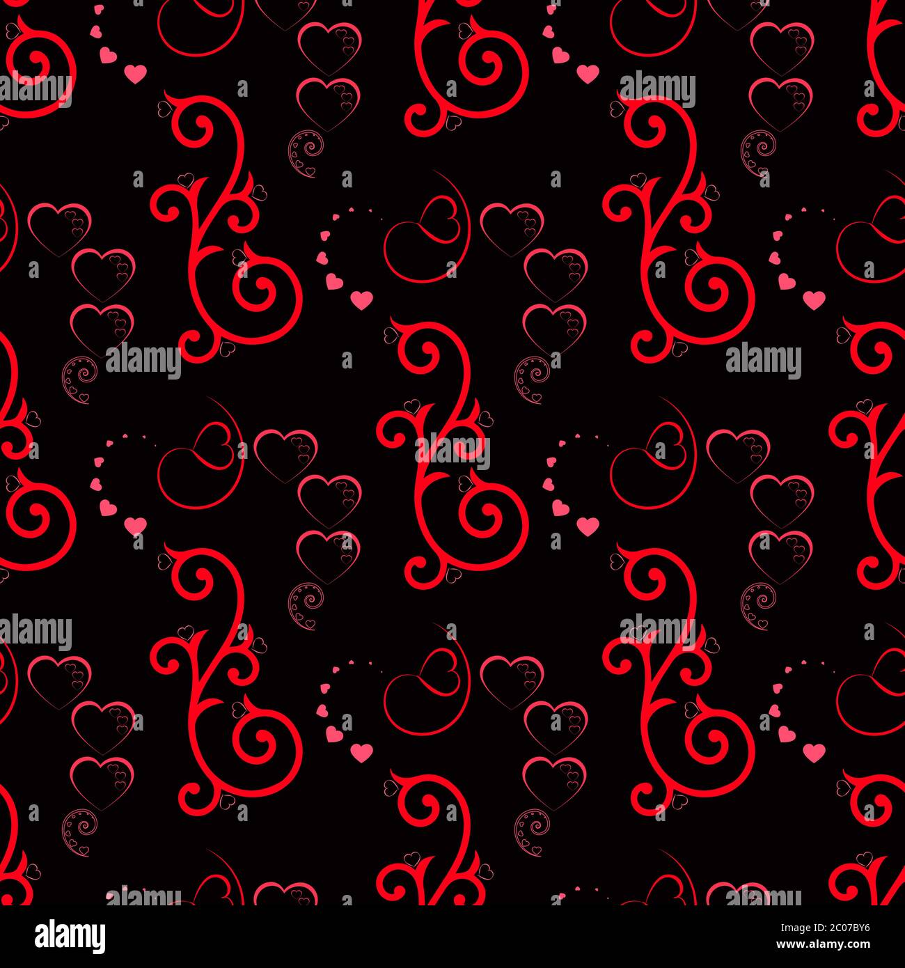 Seamless texture with beautiful delicate hearts. Graphic background for ...