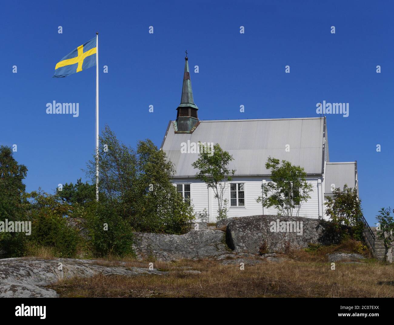 little church on Arholma island Stock Photo - Alamy