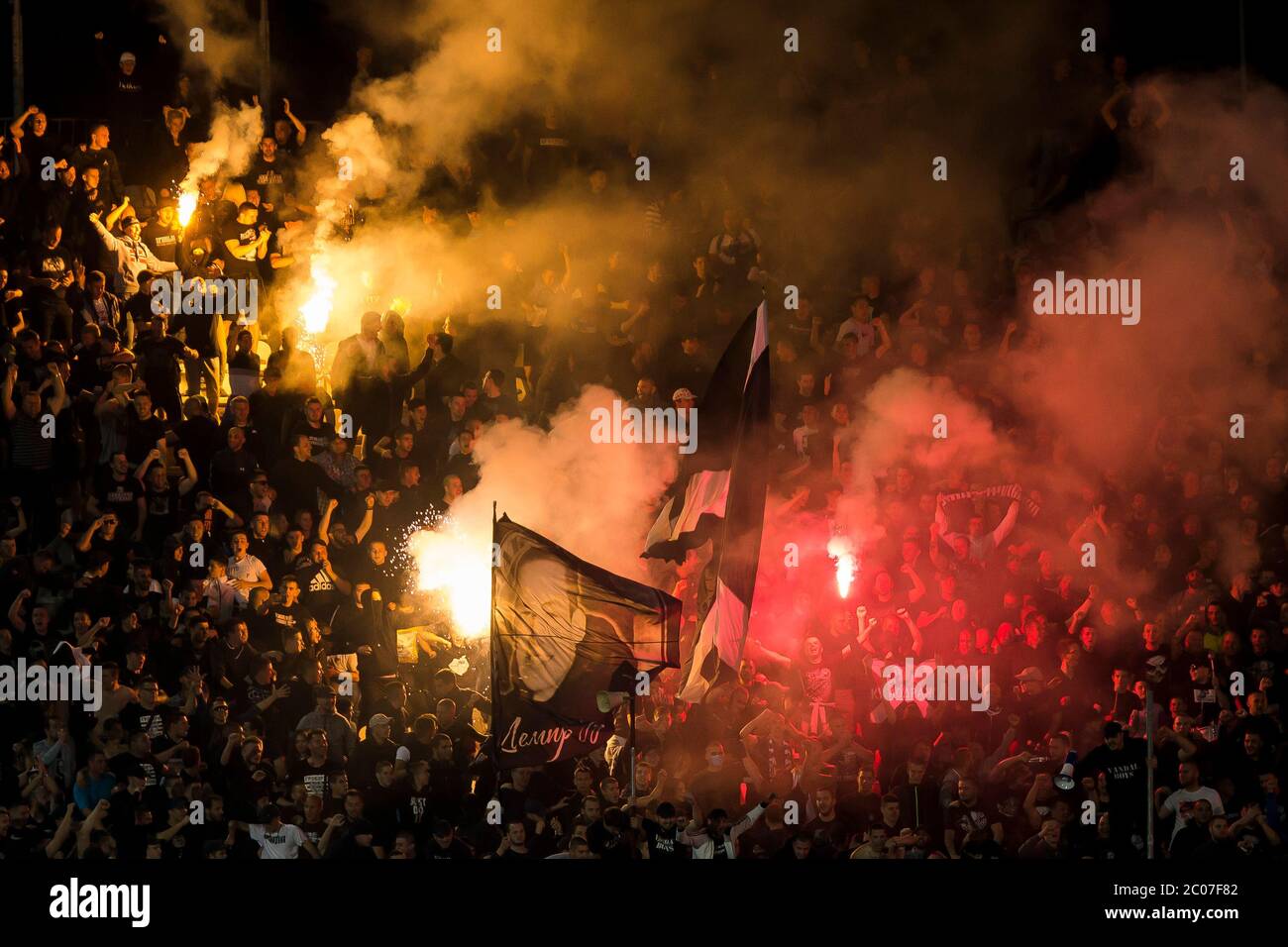 Red star belgrade fans light hi-res stock photography and images - Alamy