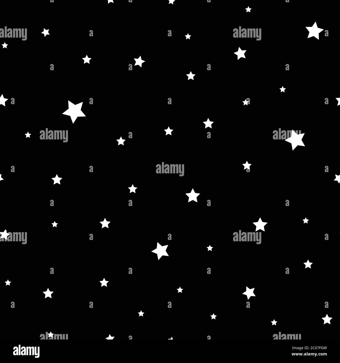 White stars seamless pattern on black incredible background. Eps 10 ...