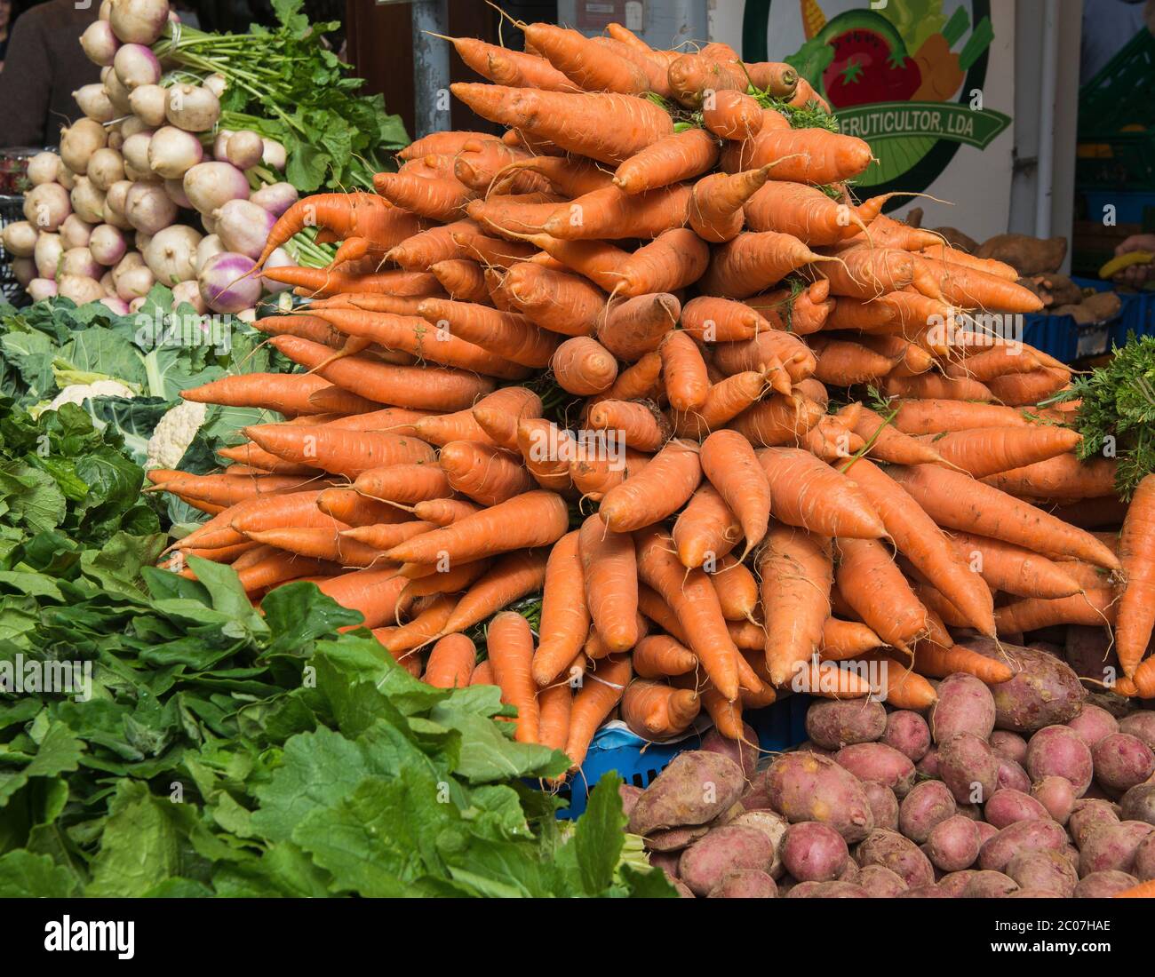 Fruits and Vegetables at the market in Ponta Delgada, Sao Miguel Island ...
