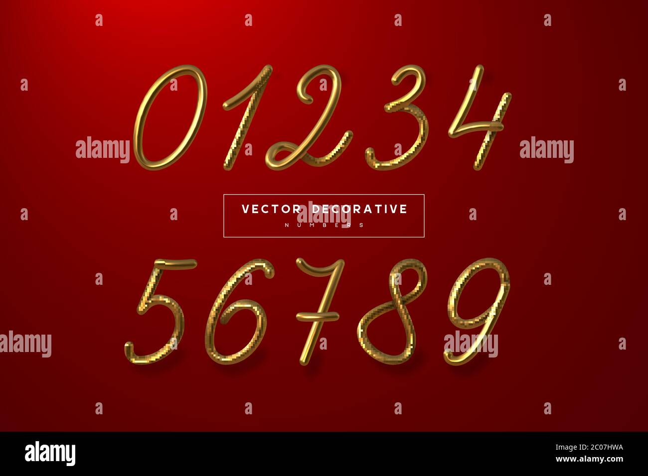 Red glossy font number Stock Vector Images - Alamy