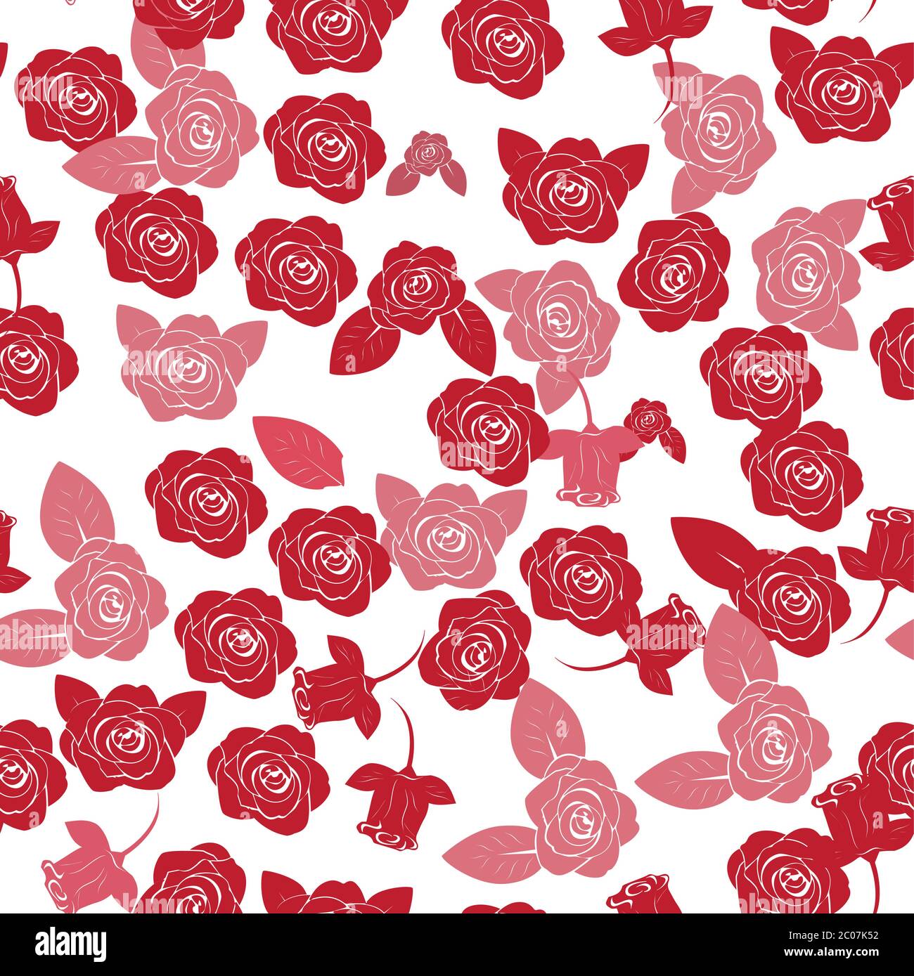 seamless pattern of red roses on a white background Stock Vector Image ...