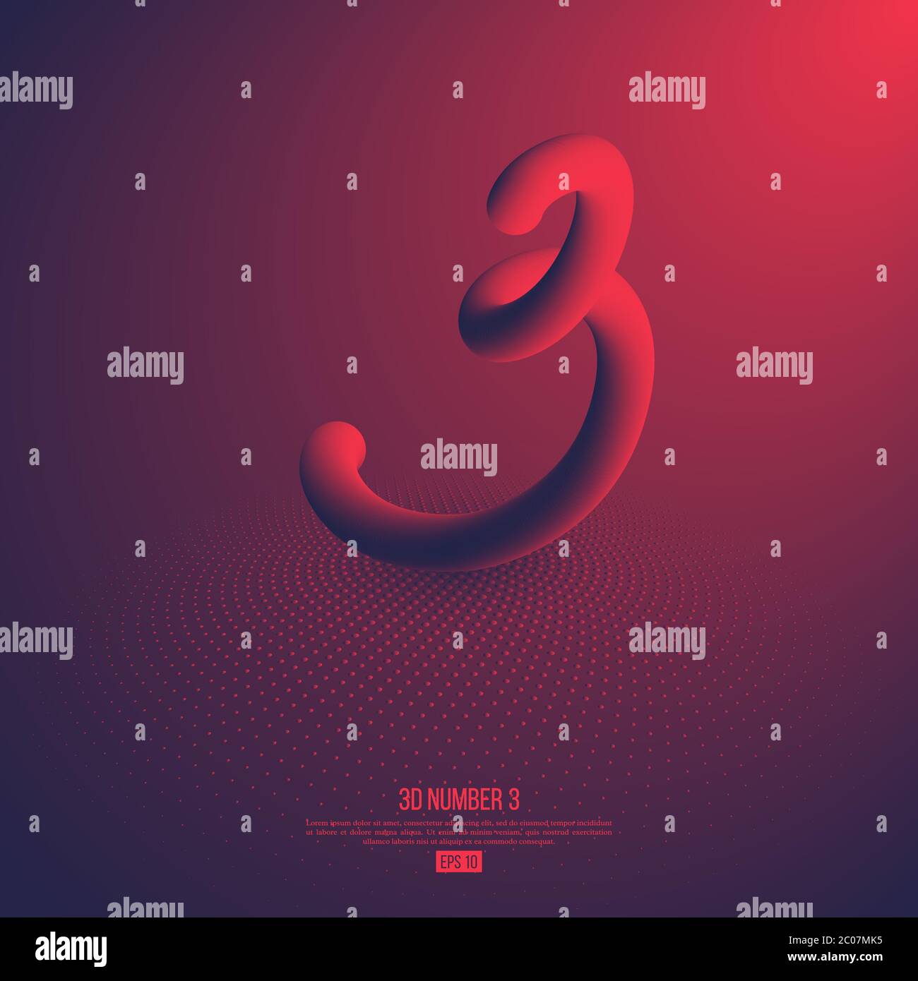 3d abstract hand drawn number 3 Stock Vector Image & Art - Alamy