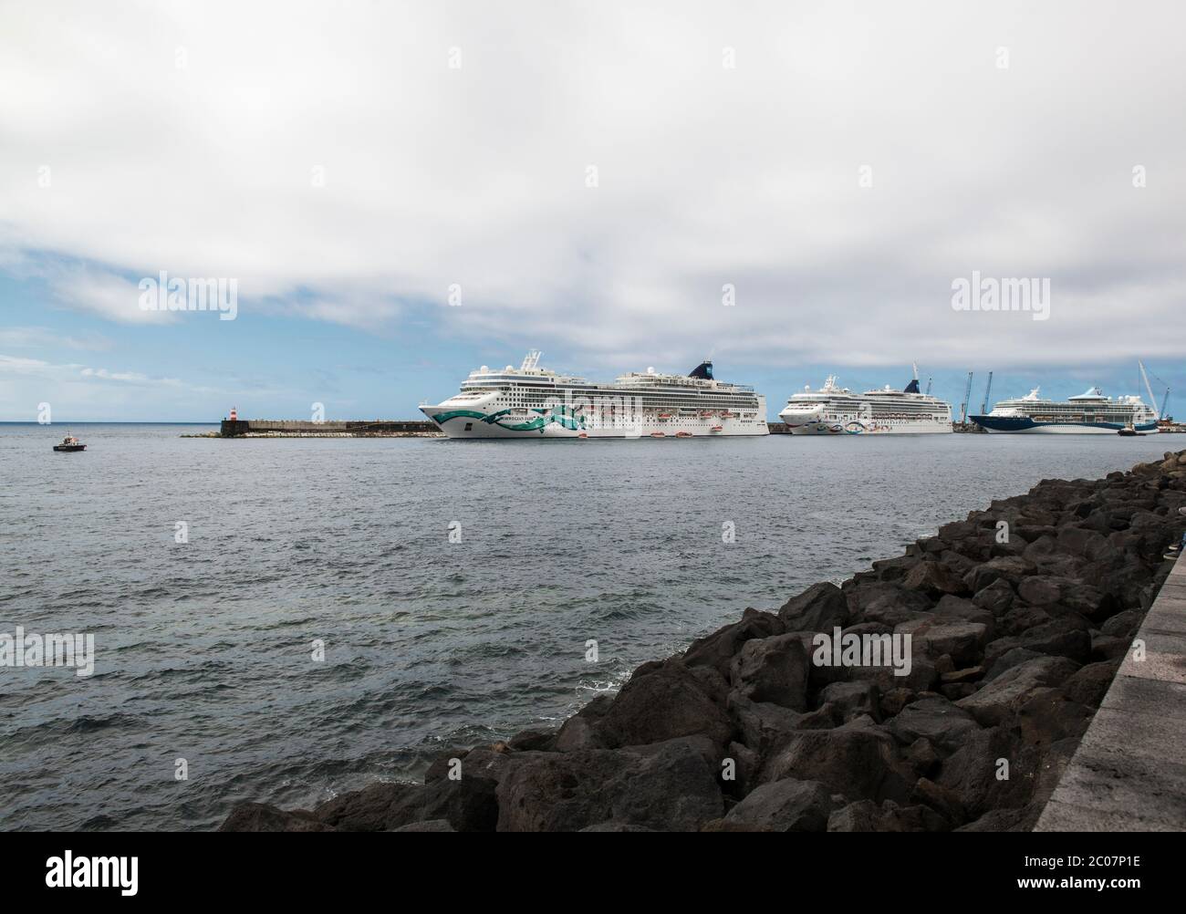 Port of Ponta Delgada, Sao Miguel Island, Azores Archipelago, Portugal ...