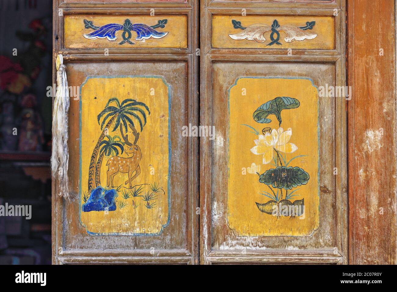 Paintings-wooden door in Qianfo-Thousand Buddha Grottoes. MatiSi-Horse ...