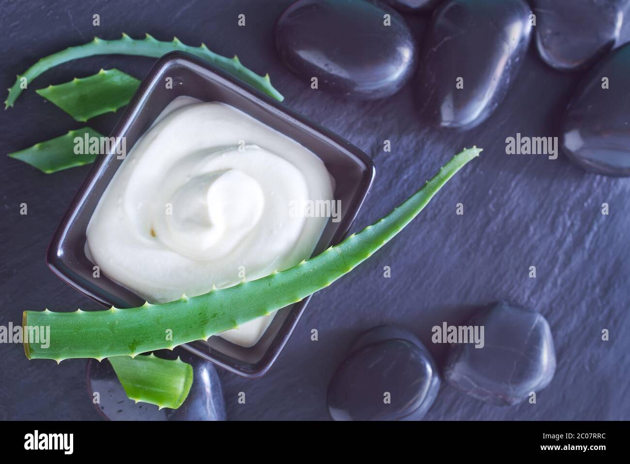 Aloe Vera with Lotion Box Stock Photo - Alamy