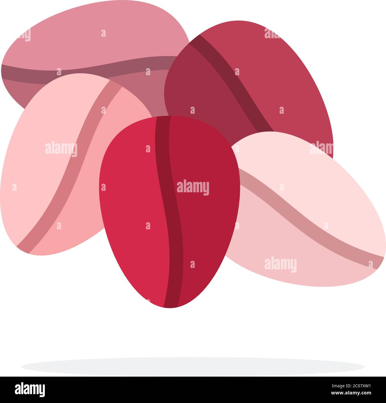 Pink coffee beans vector flat isolated Stock Vector Image & Art - Alamy