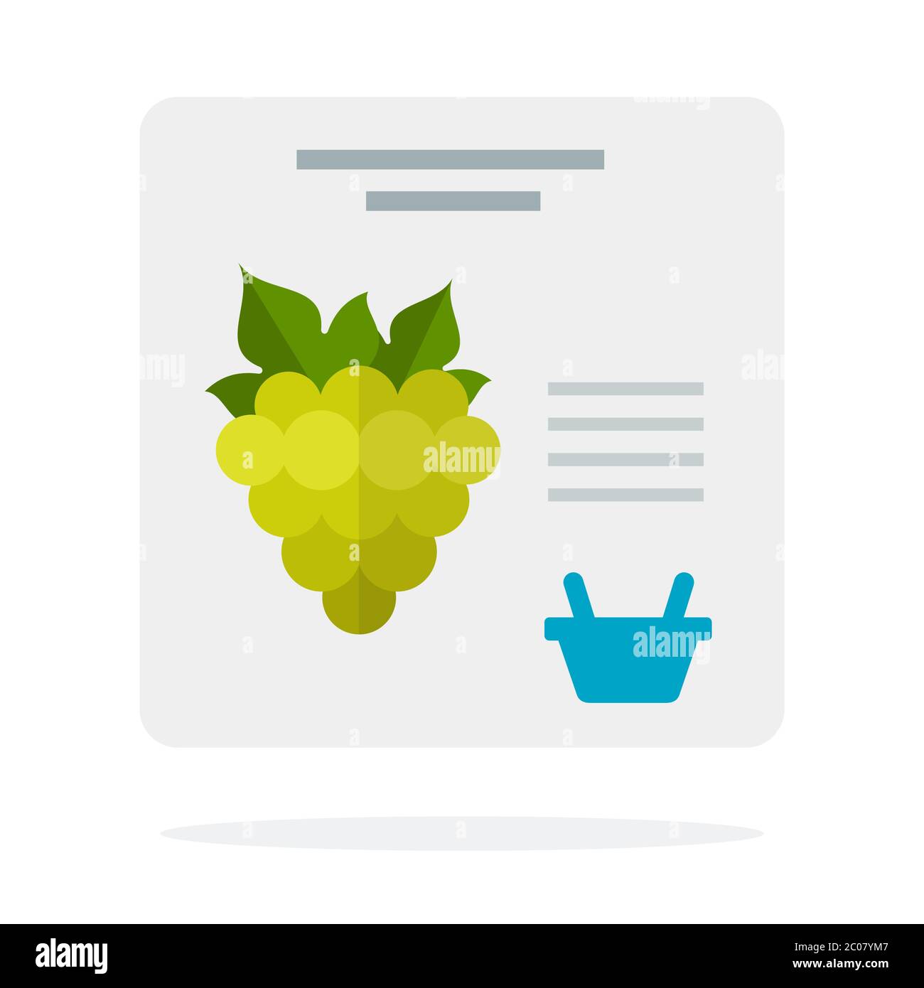 Product card of grape for ordering online flat icon vector isolated ...