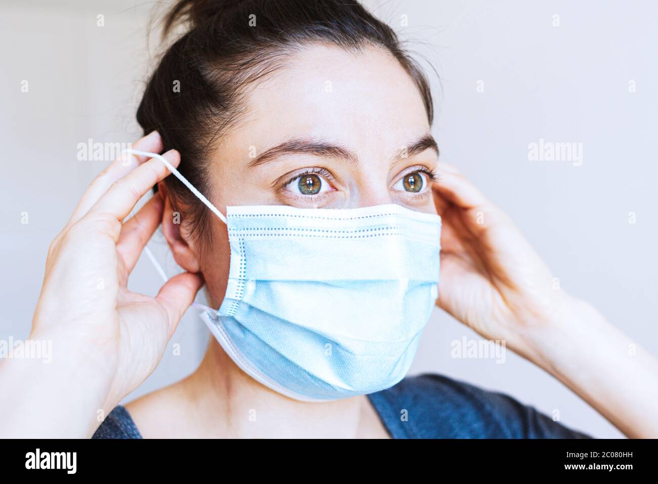 Doctor and nurse with mouth and nose protection hi-res stock ...