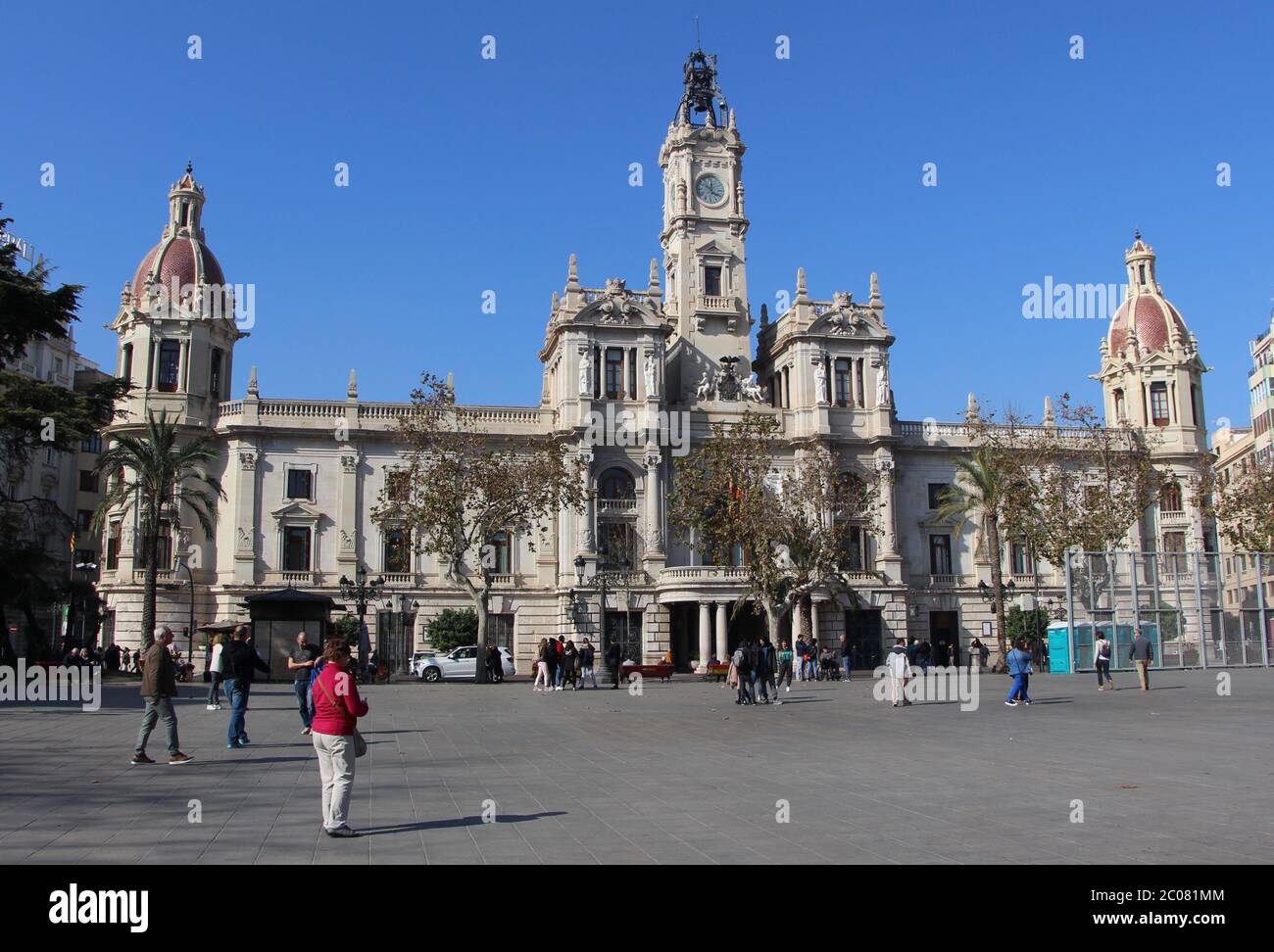 Town Hall and square in sunshine Valencia Spain Stock Photo - Alamy