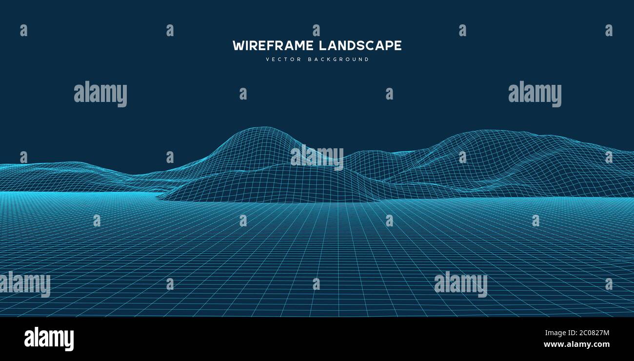 Wireframe background 3d Stock Vector Images - Alamy