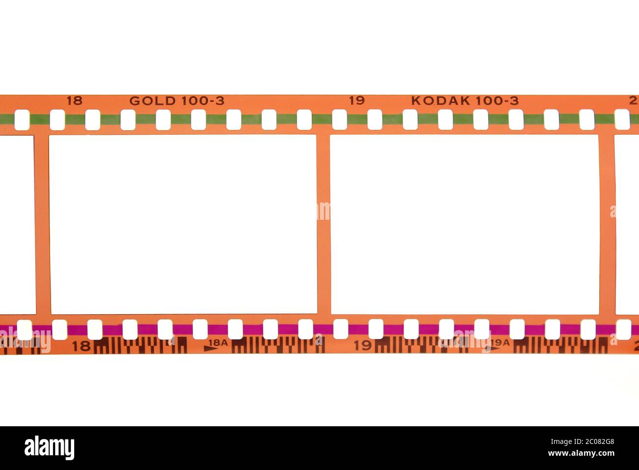 35mm negative filmstrip frame isolated on a white background Stock ...
