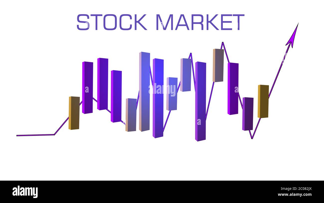 3D Stock Market Graph Isolated on White Background Stock Photo - Alamy