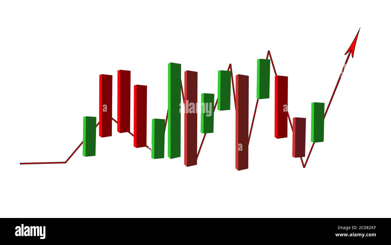 3D Stock Market Graph Isolated on White Background Stock Photo - Alamy