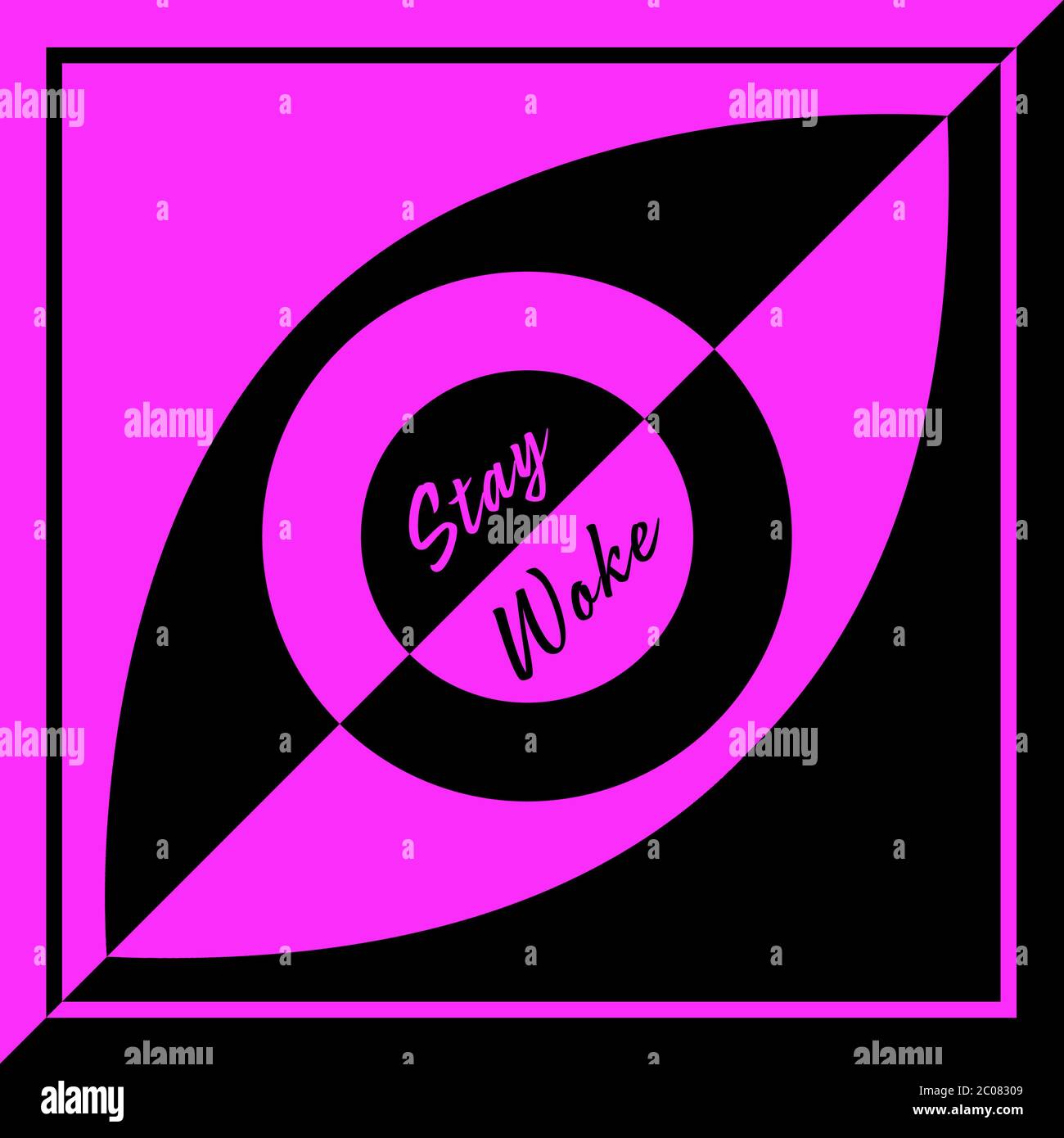 A black and pink square logo design to symbolize the concept of being ...