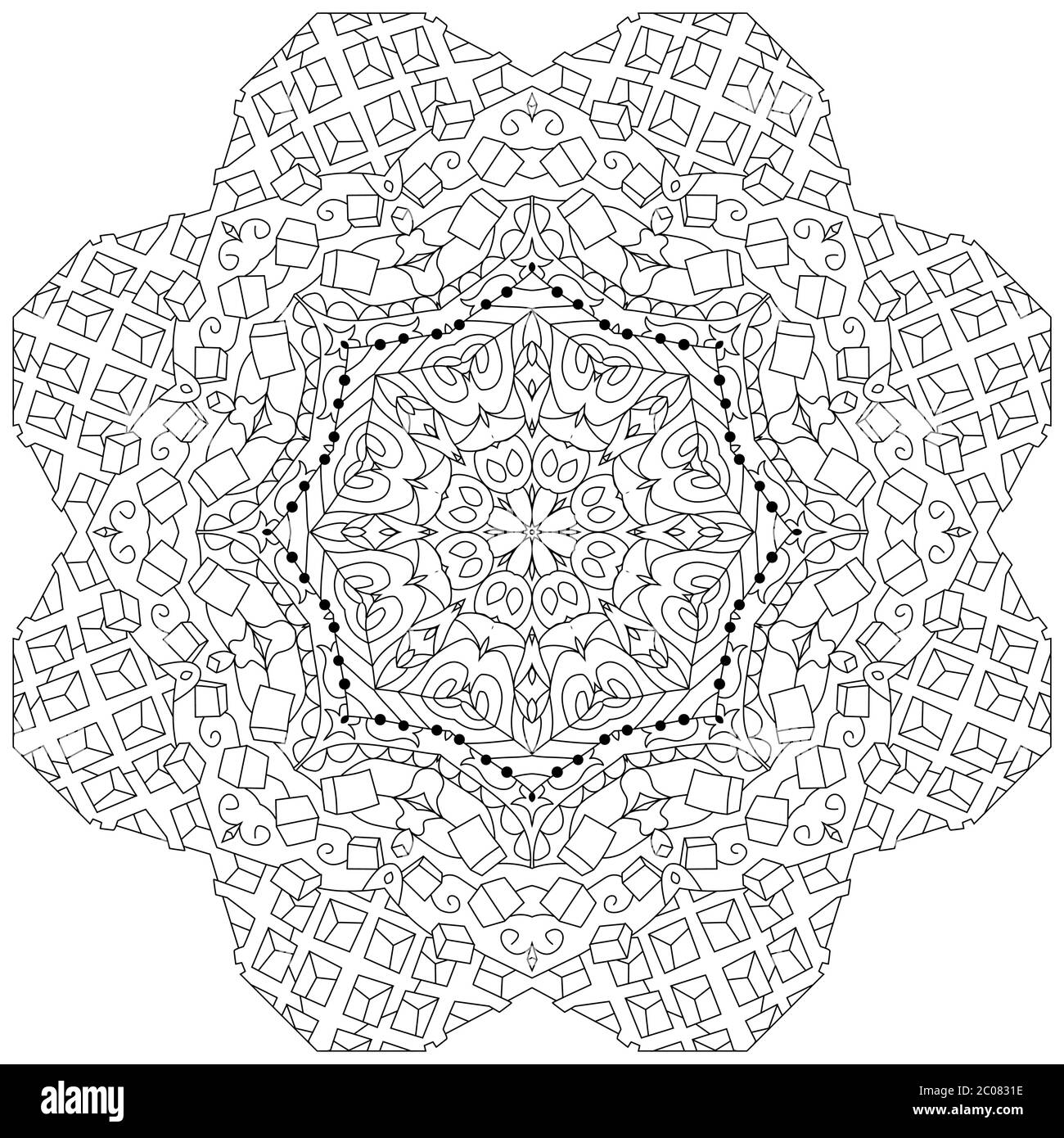 Hand drawn zentangle mandala for coloring page Stock Vector Image & Art ...