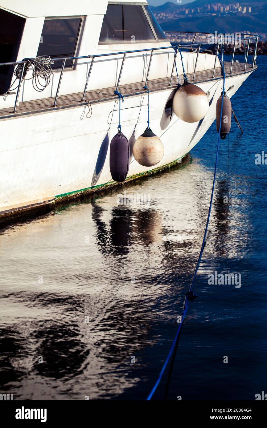 A Boat Reflection on Sea Water Photo Stock Photo - Alamy