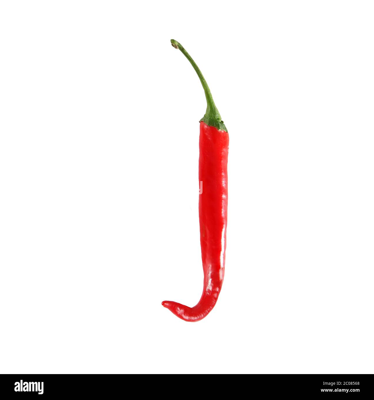 Font made of hot red chili pepper isolated on white - letter J Stock ...