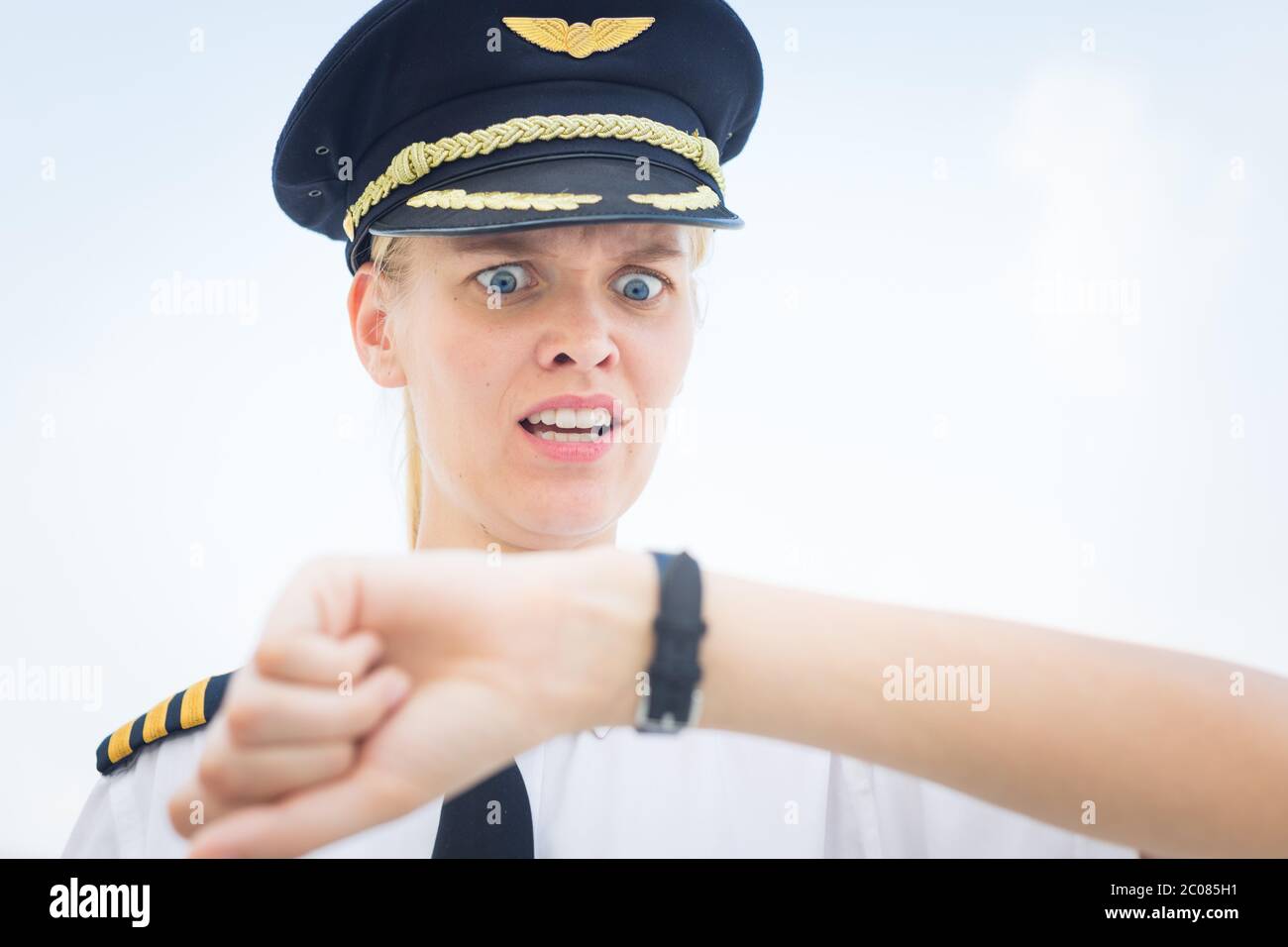 Woman late for work hi-res stock photography and images - Alamy