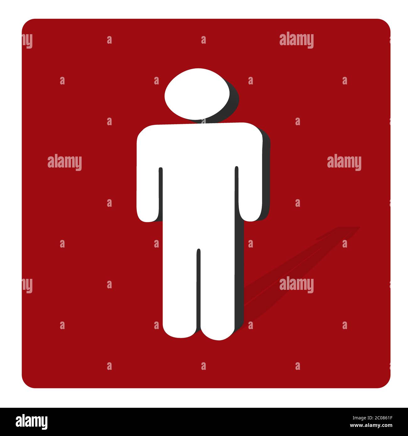 toilet male sign on red Stock Photo - Alamy
