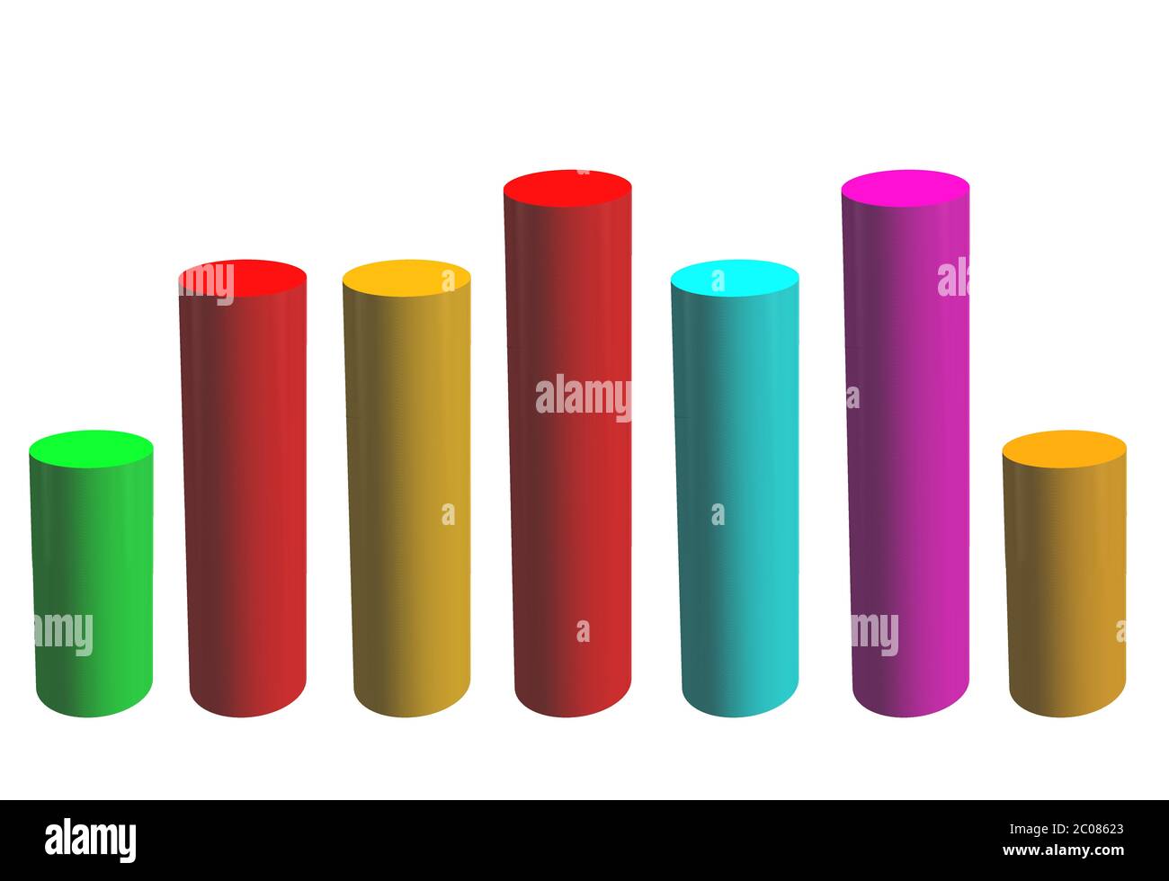llustration of bar graph in many colors Stock Photo - Alamy