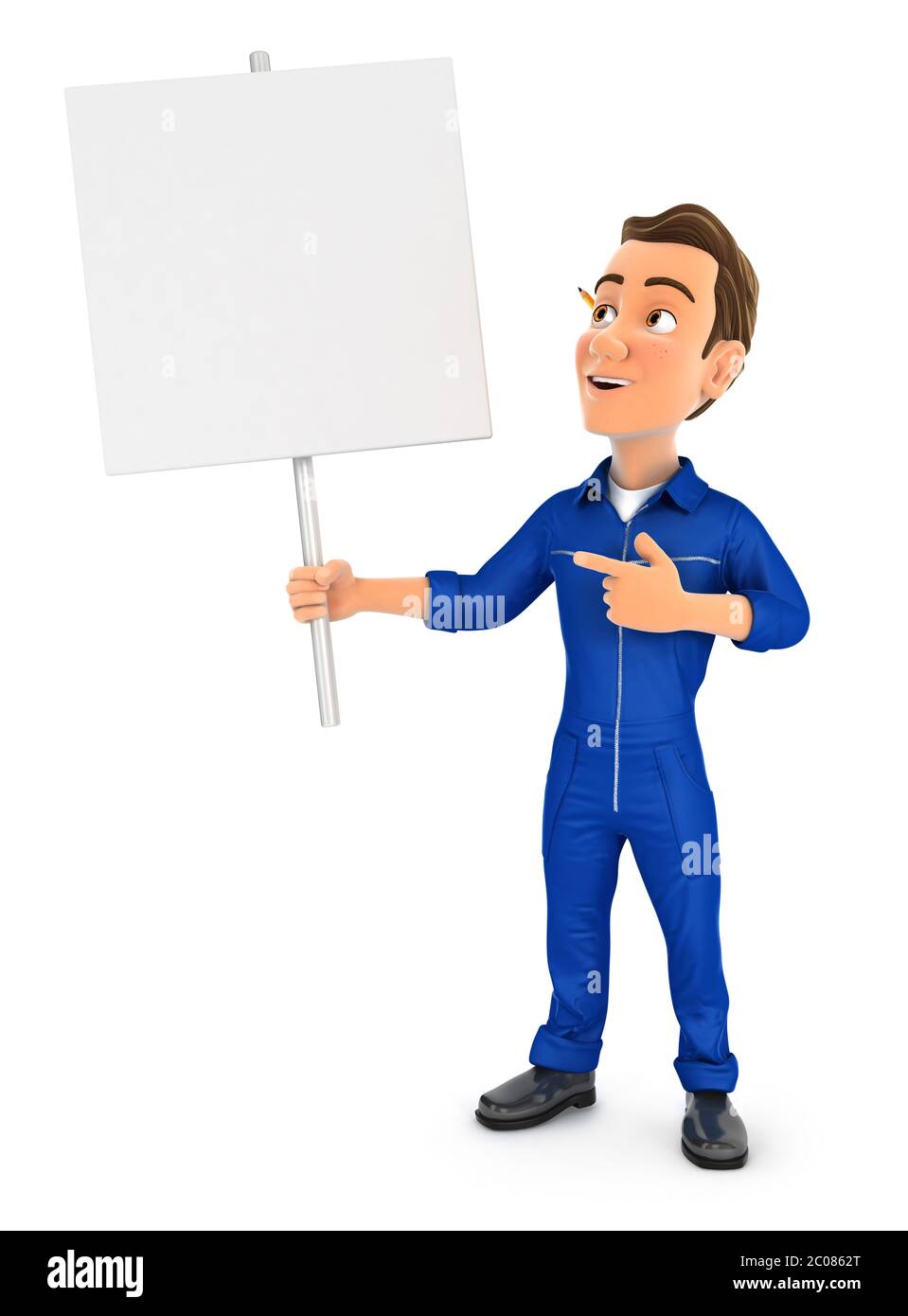 3d man holding sign board hi-res stock photography and images - Alamy