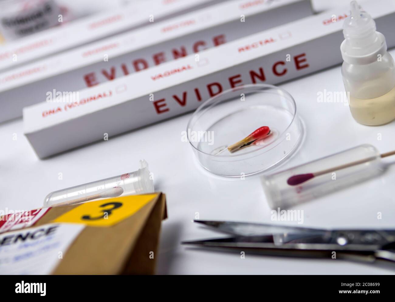 Hematological analysis with forensic test kit in a murder in a crime ...
