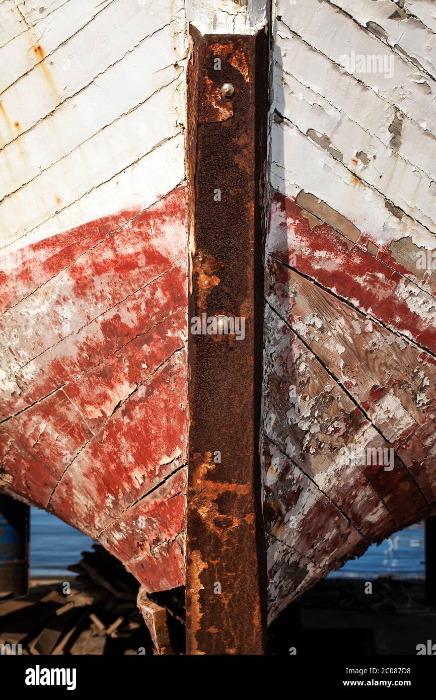The Wooden Body Details of Fishing Boat Photo Stock Photo - Alamy