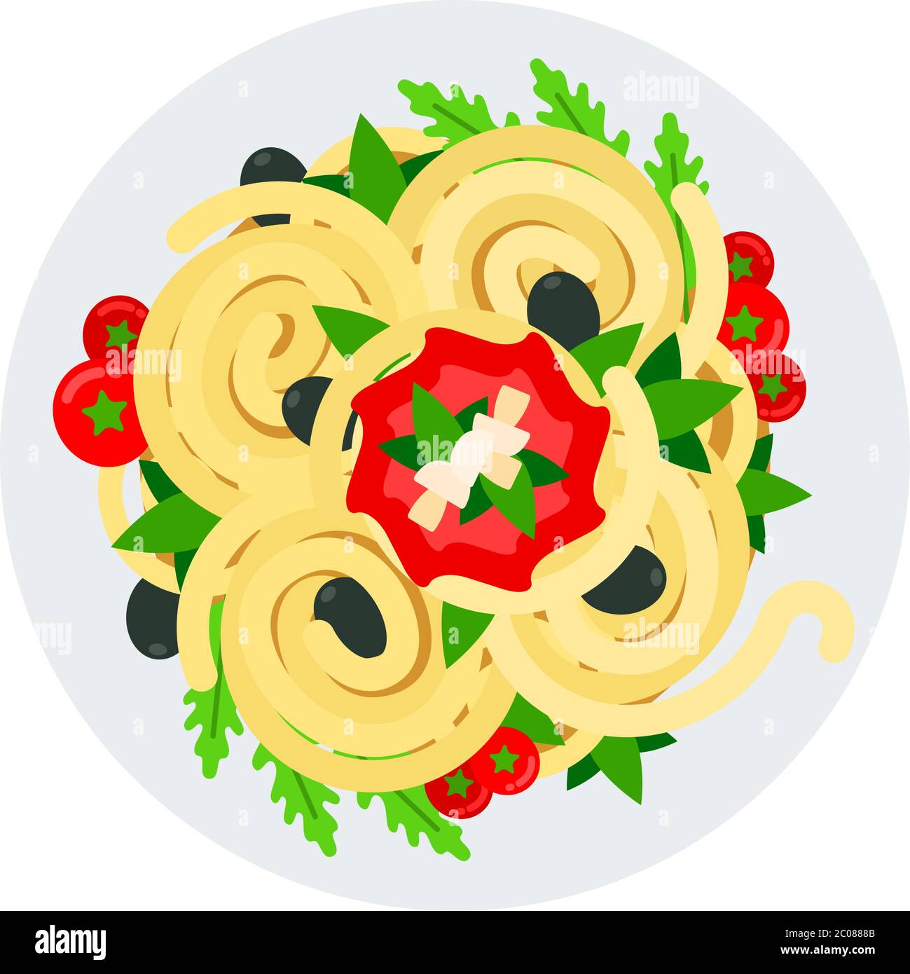 Spaghetti vegetables Stock Vector Images - Alamy