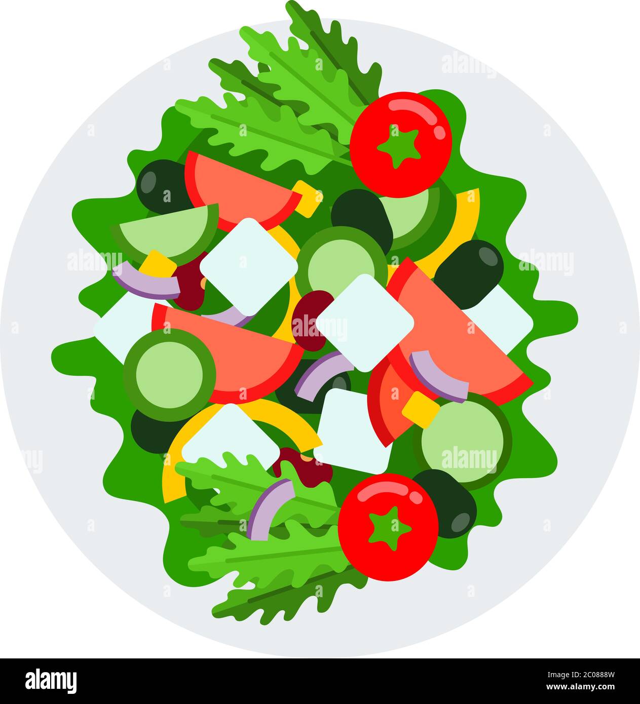 Feta cheese tomato onion Stock Vector Images - Alamy