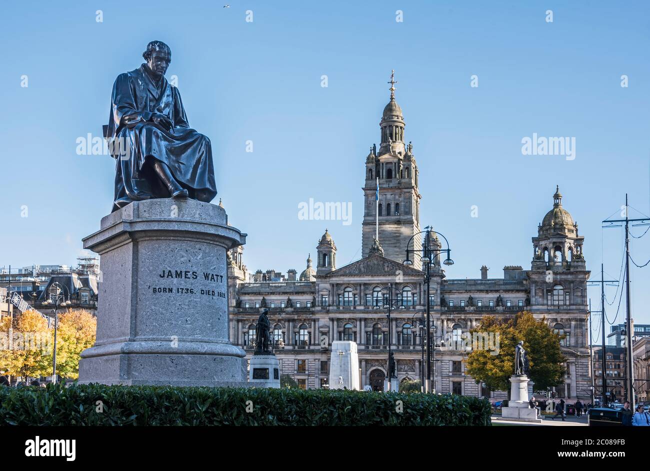 Statue of James Watt , Scottish Inventor, in George Square, Glasgow ...