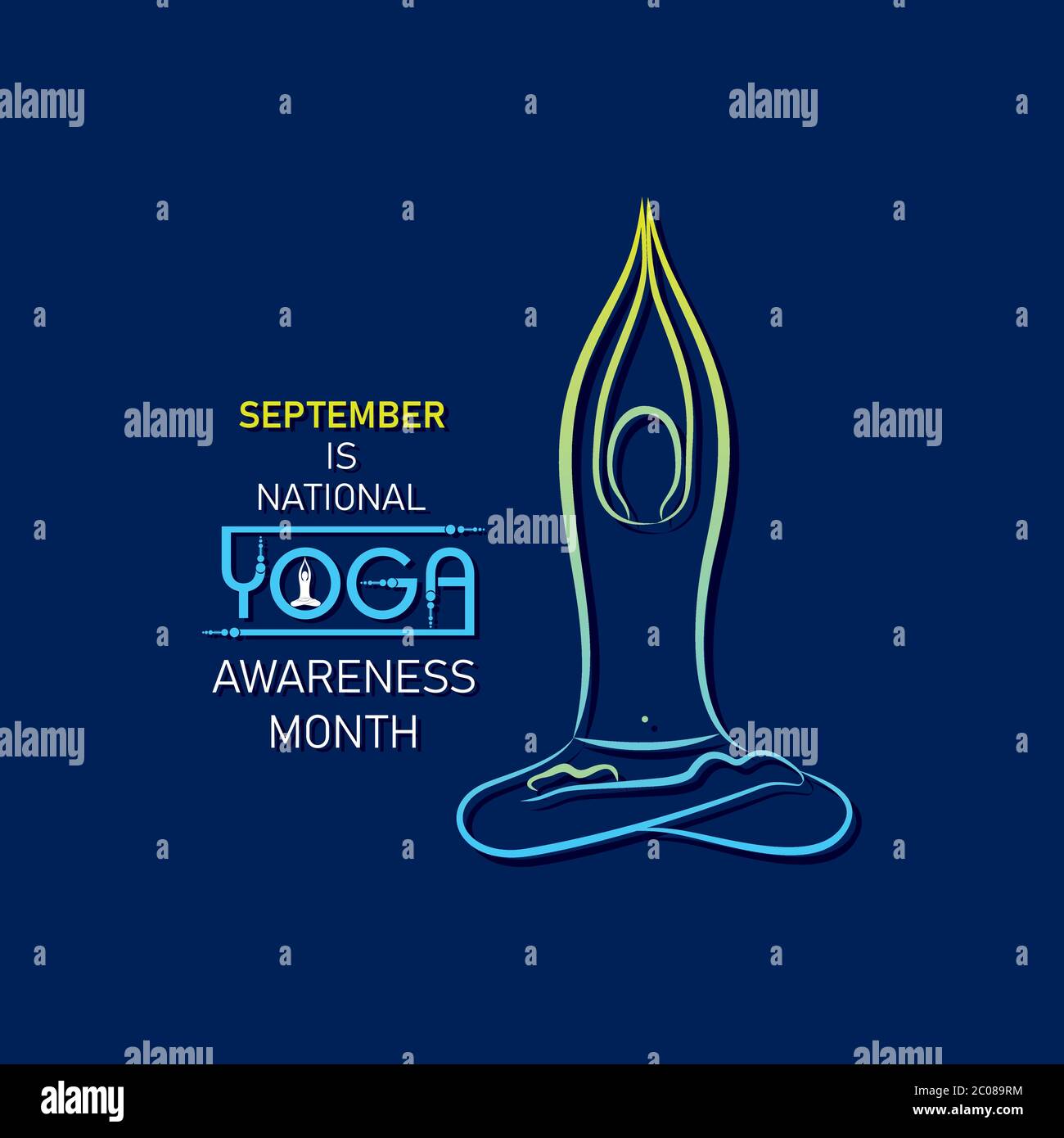 Vector illustration of National Yoga Awareness month observed in ...