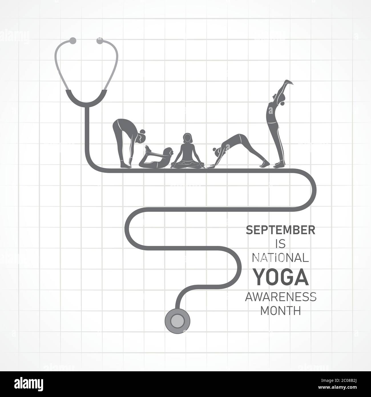 Vector illustration of National Yoga Awareness month observed in ...