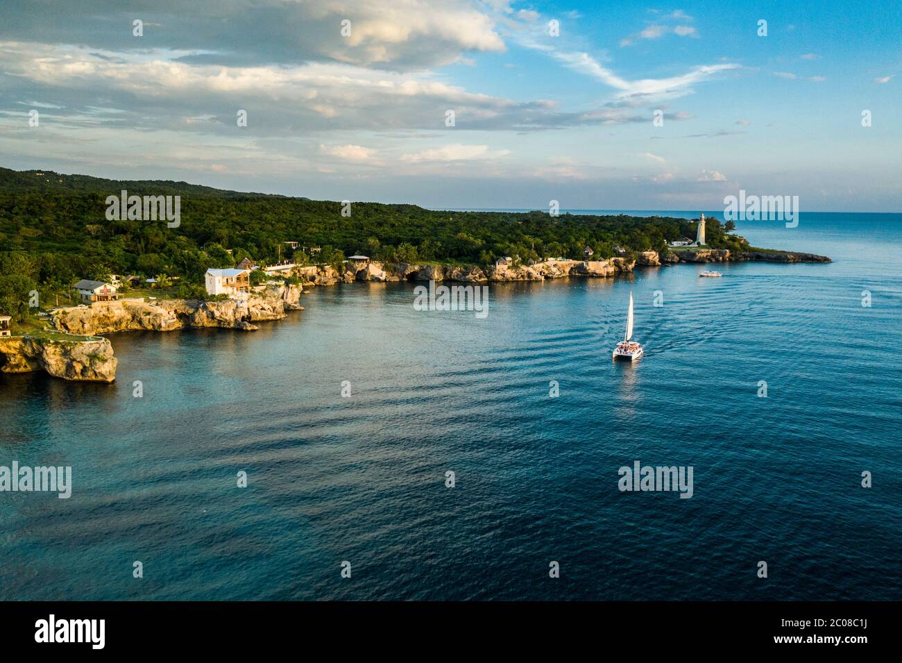 Jamaica, Negril, cliffs, Lighthouse Stock Photo - Alamy