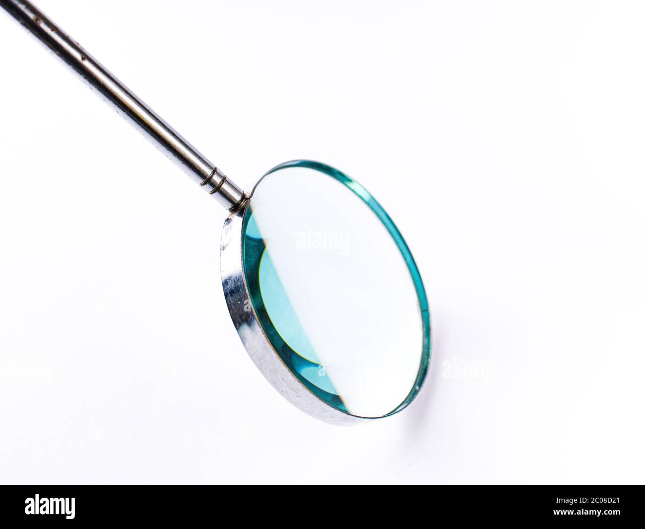 Magnifying class isolated stock image Stock Photo - Alamy