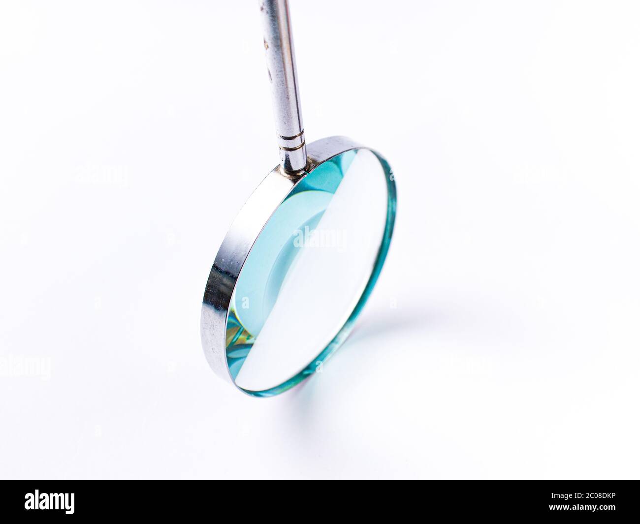 Magnifying class isolated stock image Stock Photo - Alamy