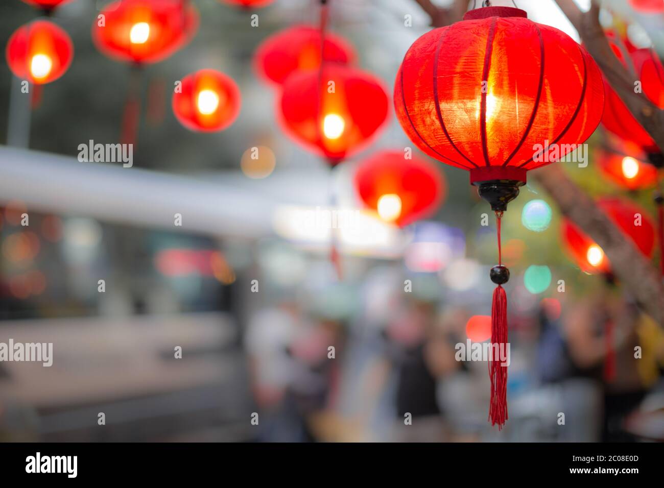 Celebration of chinese lunar new year, good luck decoration lanters ...