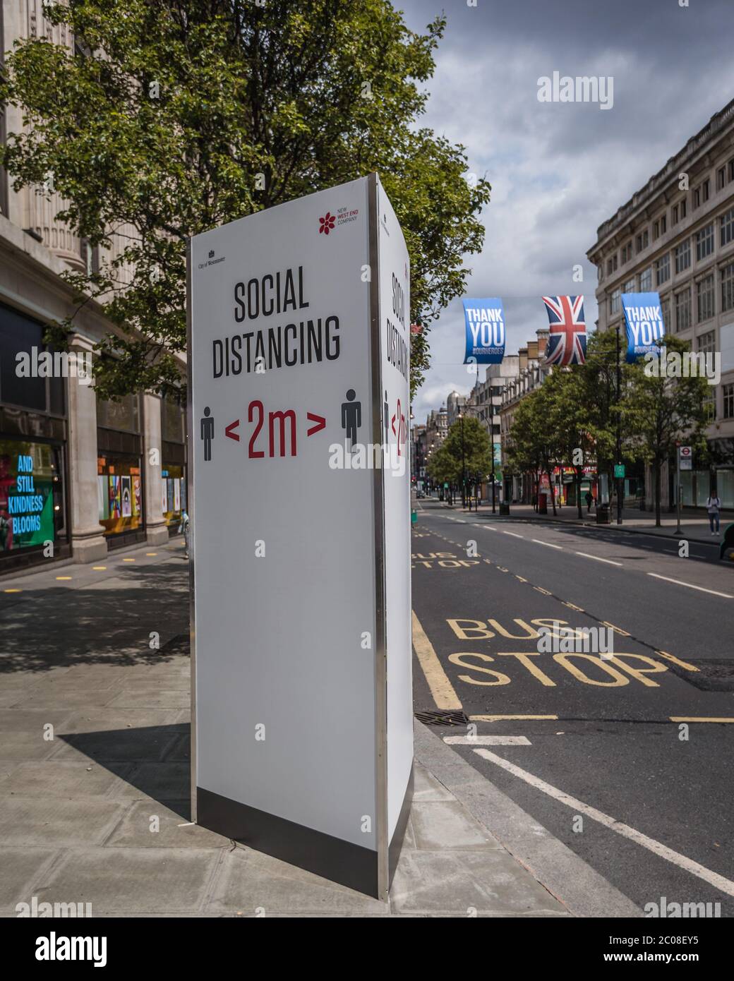 Social Distancing sign outside London's Selfridges on Oxford Street ...