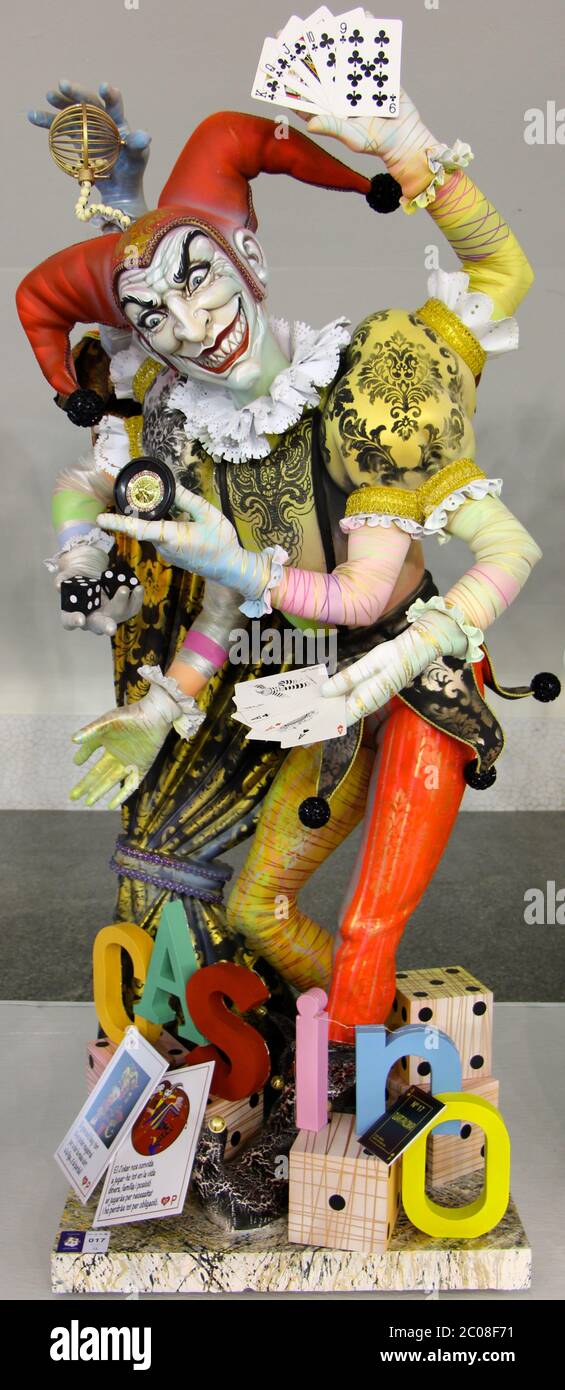 Ninot (Torch) Devil faced Jester warning about the dangers of gambling ...