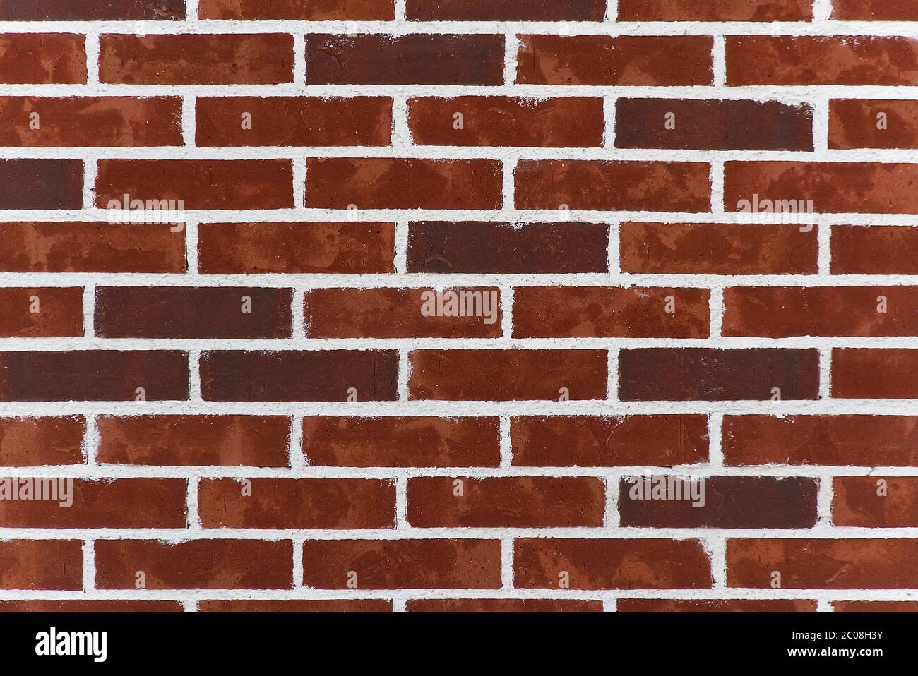 Background texture of old Victorian bricks and mortar. Dark red bricks ...