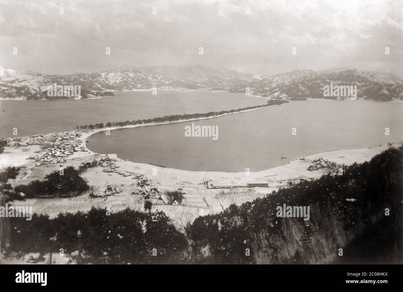 [ 1900s Japan - Amanohashidate ] — A snow draped Amanohashidate ...