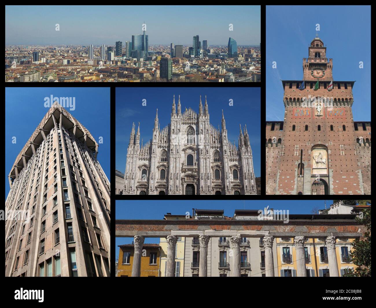 Milan landmarks collage Stock Photo - Alamy