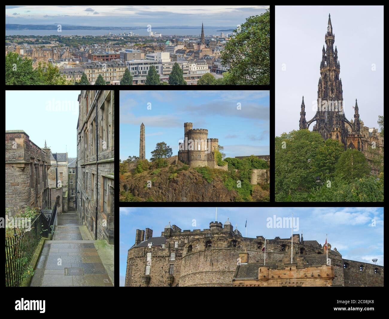 Edinburgh landmarks collage Stock Photo - Alamy
