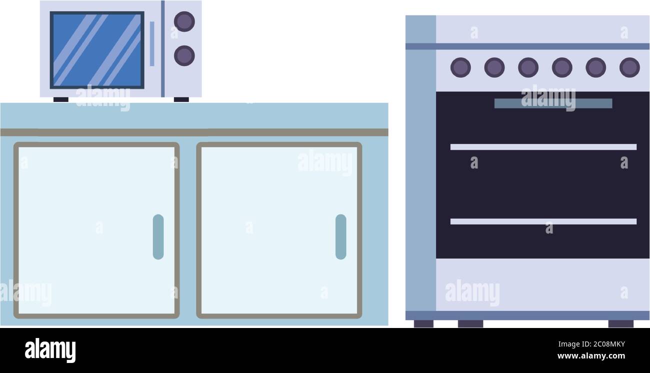 Kitchen appliances in store Stock Vector Images - Alamy