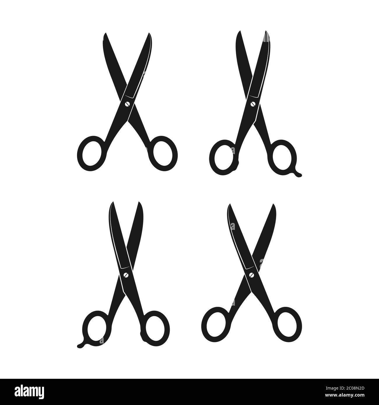 Vector illustration. Set of scissors isolated on white background ...